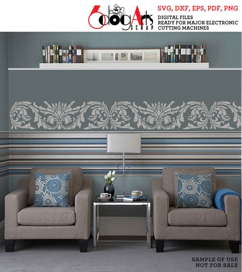 9 Floral Border Digital Stencil Templates SVG DXF Vector Files - Etsy