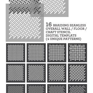 Braiding Seamless Allover Pattern Digital Stencil Templates Vector SVG ...