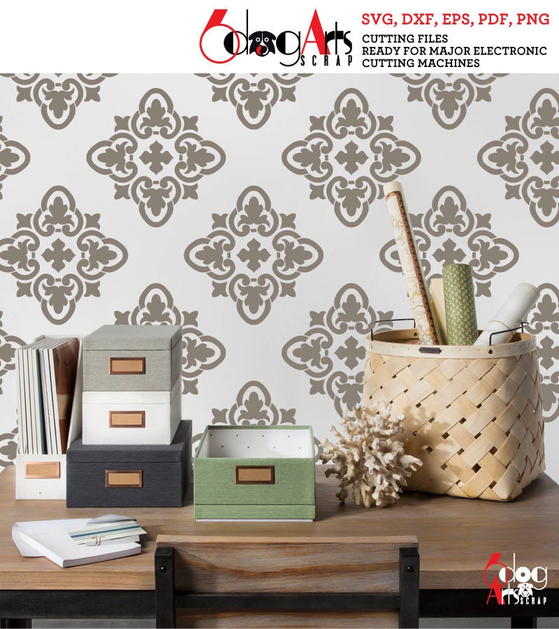 4 Moroccan Tile Digital Stencil Template Designs SVG DXF Cut | Etsy