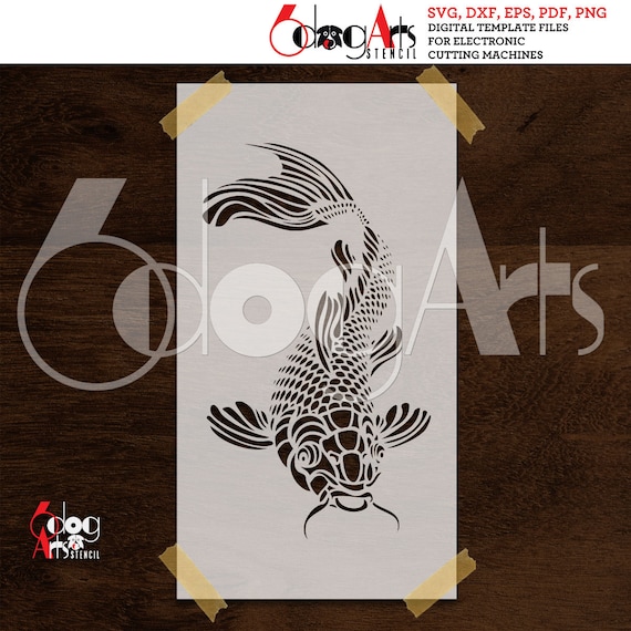 Japanese Koi Fish Stencil