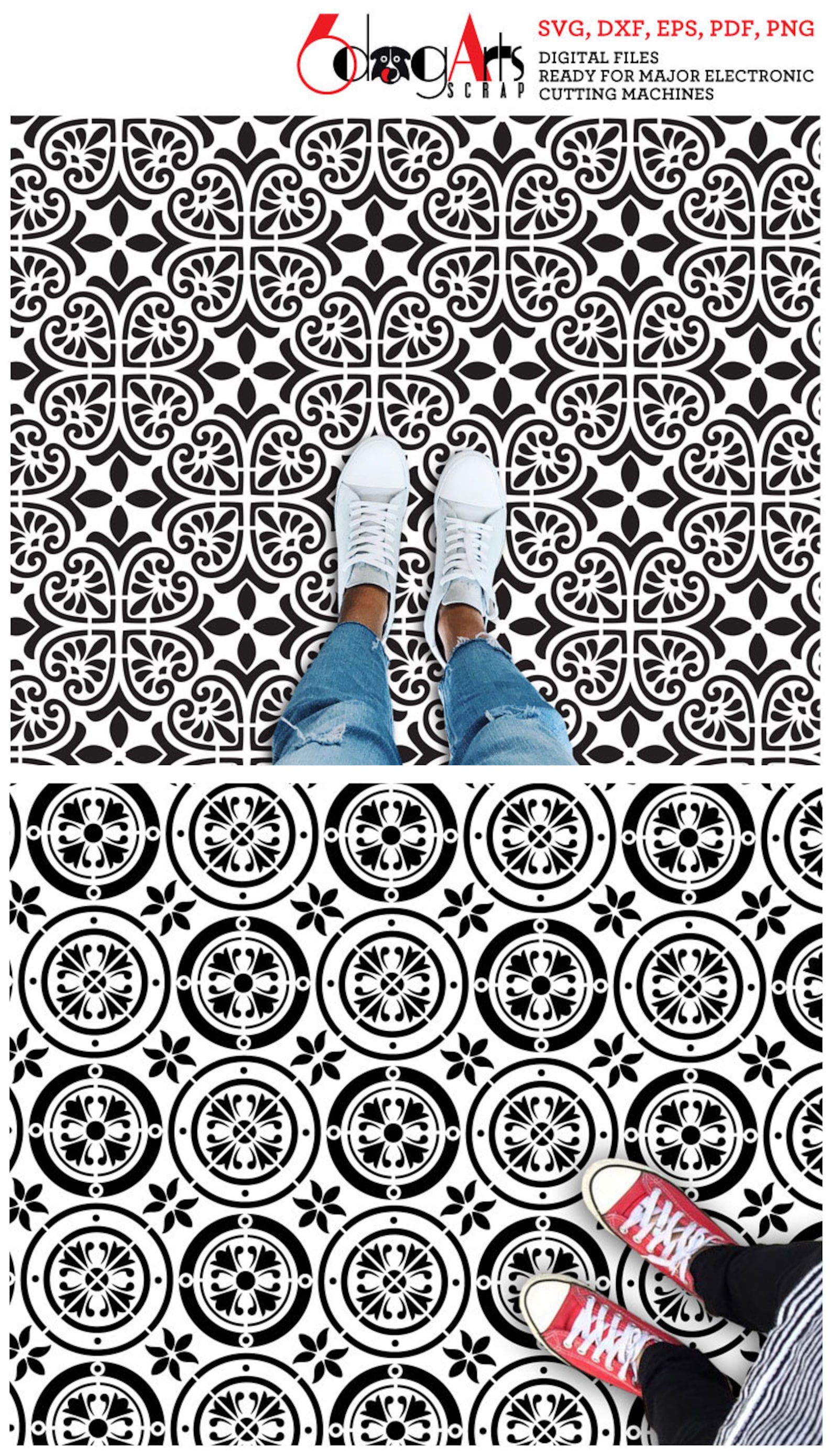 12 Tile Wall Floor Cookie Stencil Digital Templates SVG DXF - Etsy Canada