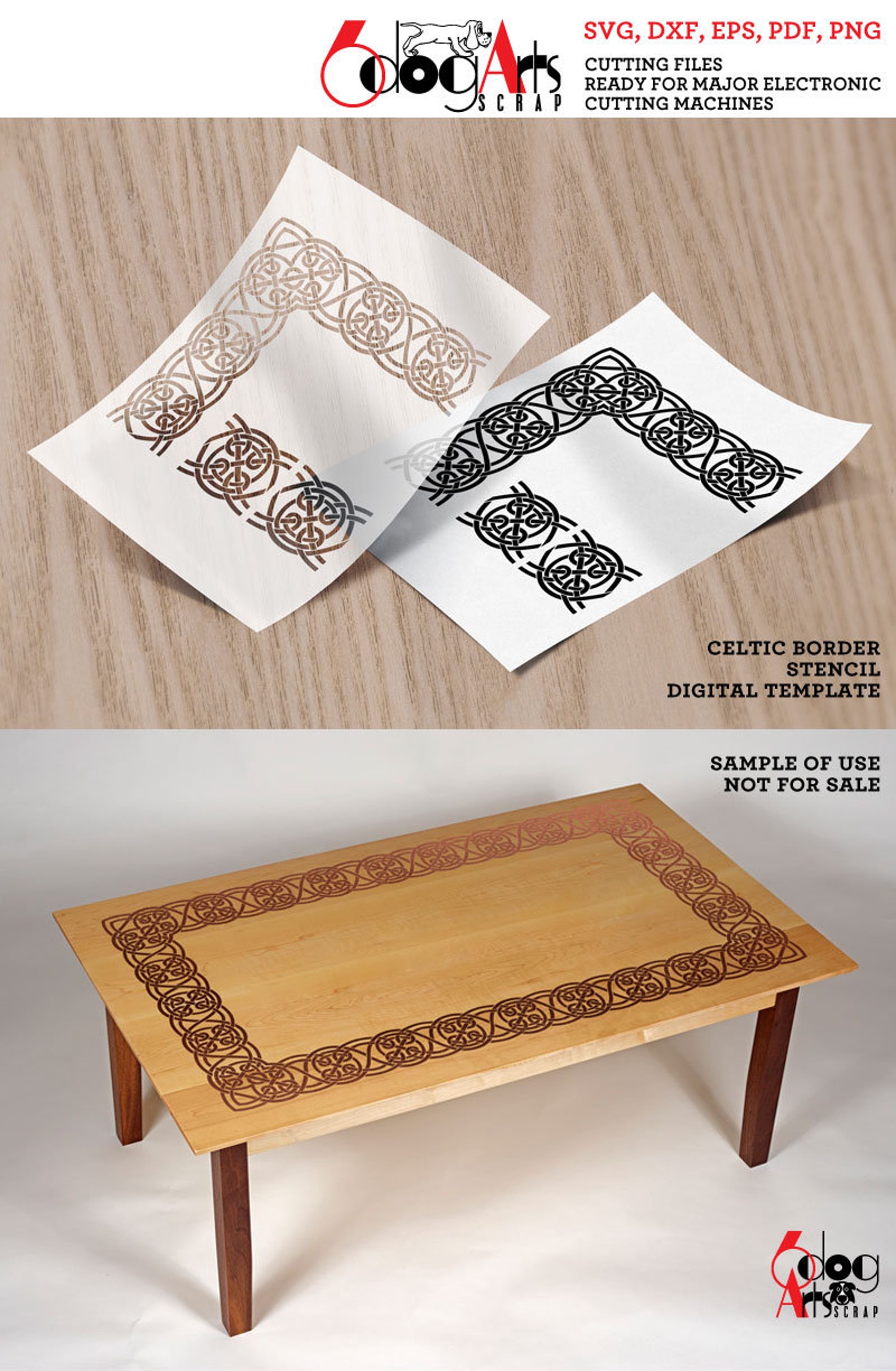 Celtic Knot Border Stencil / Decal Digital Template SVG DXF - Etsy