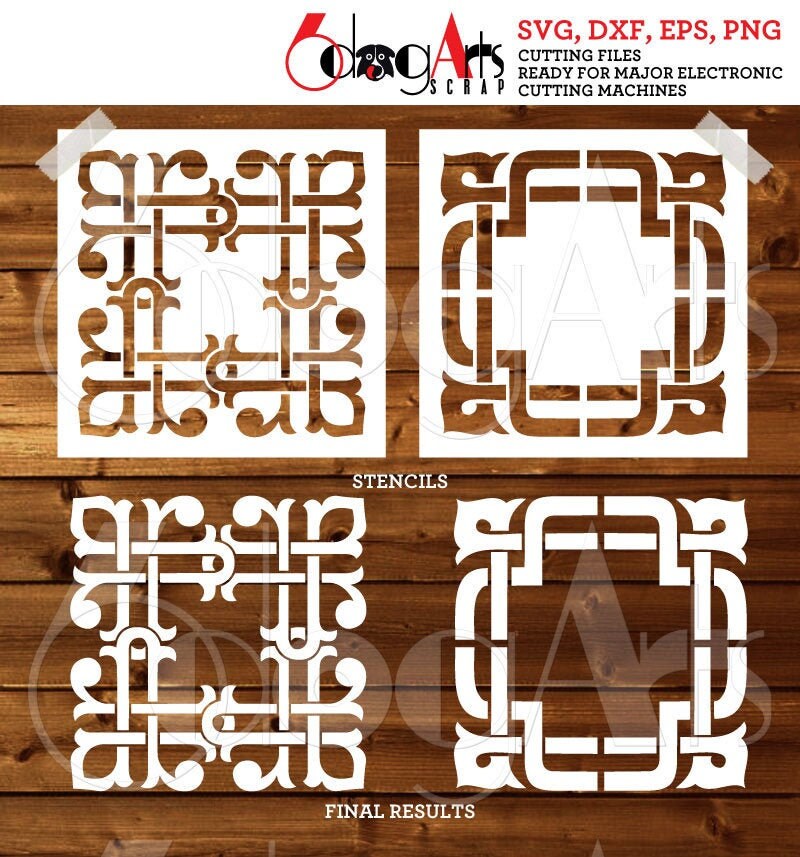 2 Tile Stencils Digital Cut Files SVG DXF Diy Vinyl Decal Template ...