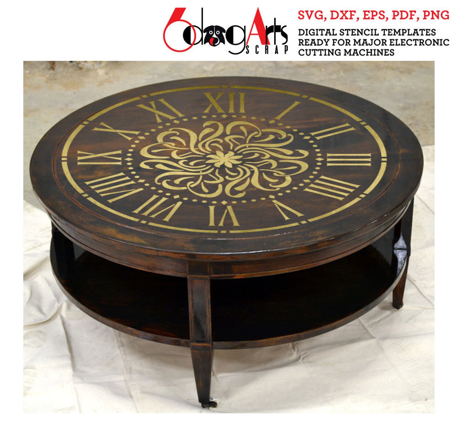 6 Clock Face Digital Stencil Templates SVG DXF Vector Files | Etsy