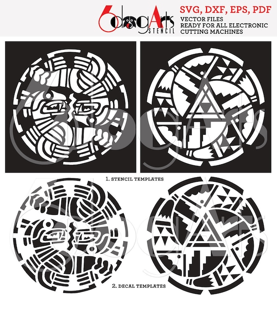 Native American Stencil and Decal Templates SVG DXF Vector | Etsy