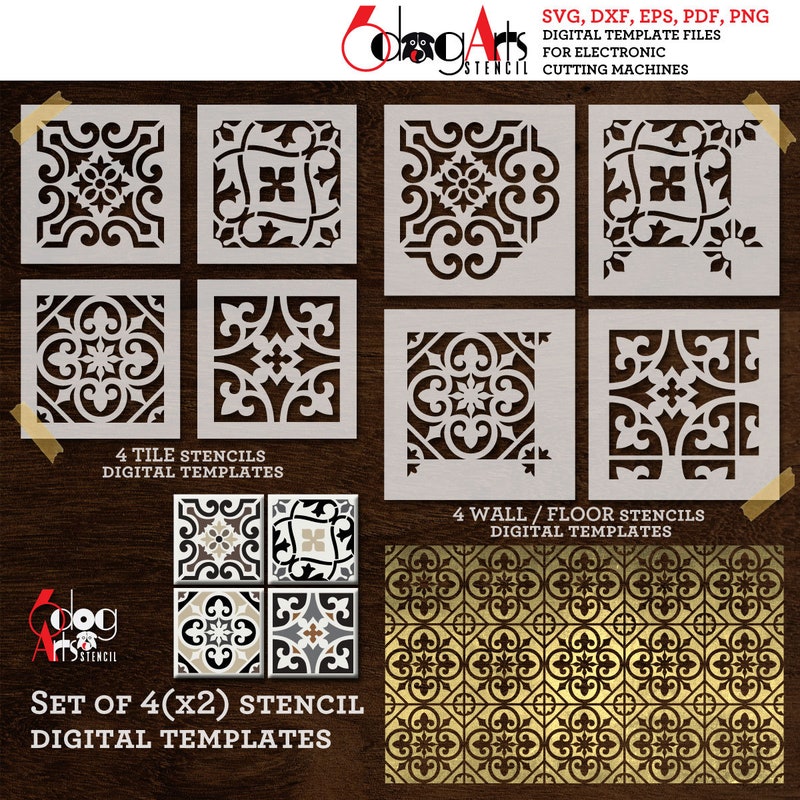 Mosaic Tile Stencil - Etsy