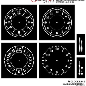 4 Clock Face Digital Stencil Templates SVG DXF Vector Files Mylar Film ...