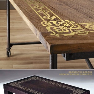 Damask Arabesque Border Stencil / Decal Digital Templates SVG DXF ...