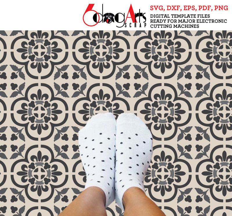 4 Tile Digital Stencil Template Designs SVG DXF Vector Files - Etsy
