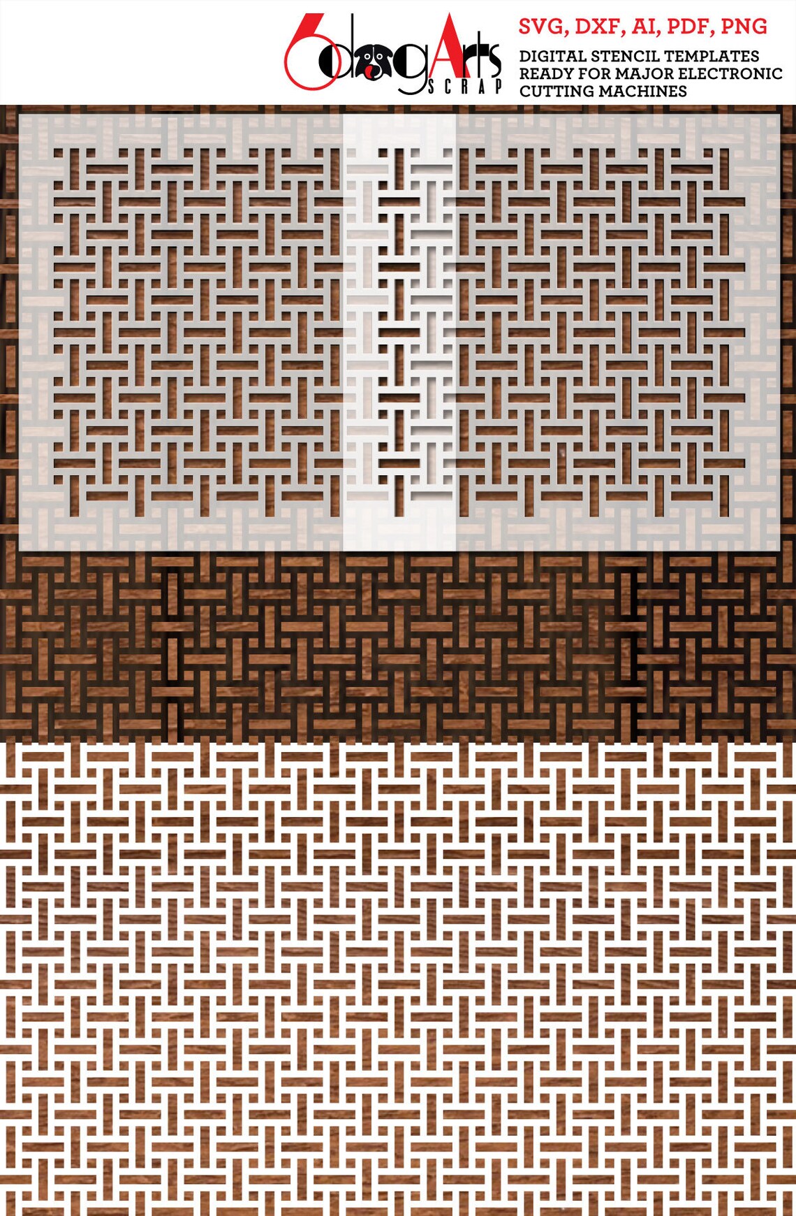 Braiding Seamless Allover Pattern Digital Stencil Templates Vector SVG ...