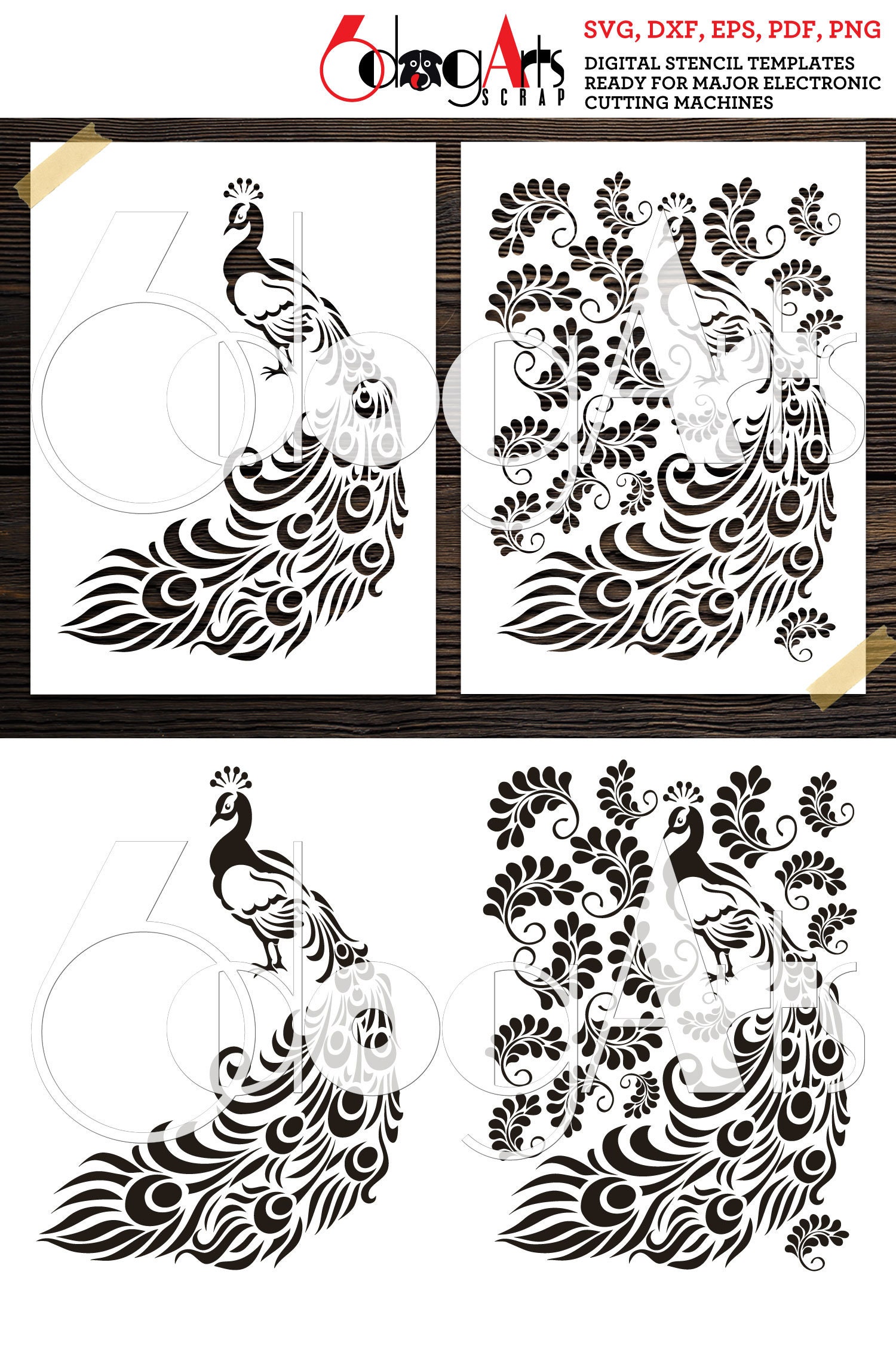 Peacock Stencil Designs