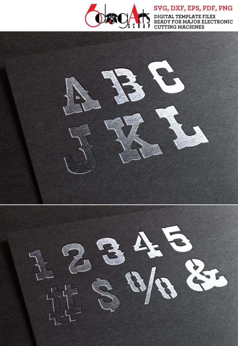 Western Alphabet Letters Digital Stencil Templates SVG DXF diy | Etsy