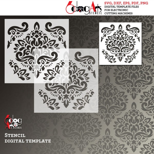 Damask Stencil - Etsy