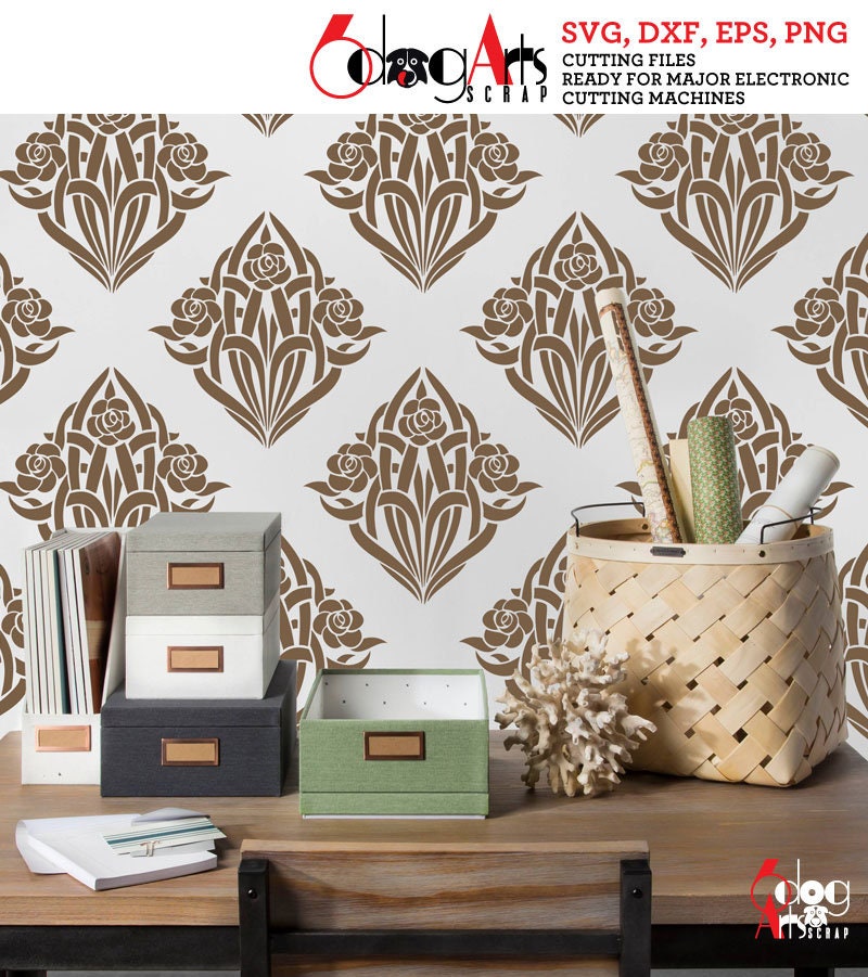 4 Tile Digital Stencil Template Designs SVG DXF Cut Files Diy | Etsy