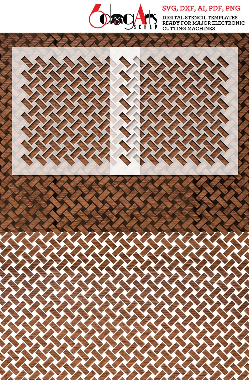 Braiding Seamless Allover Pattern Digital Stencil Templates Vector SVG ...