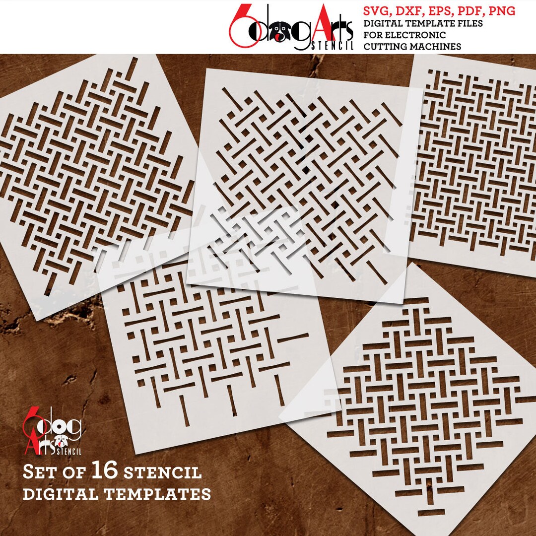 Braiding Seamless Allover Pattern Digital Stencil Templates Vector SVG ...