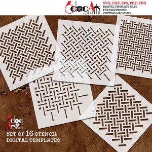 Braiding Seamless Allover Pattern Digital Stencil Templates Vector SVG ...