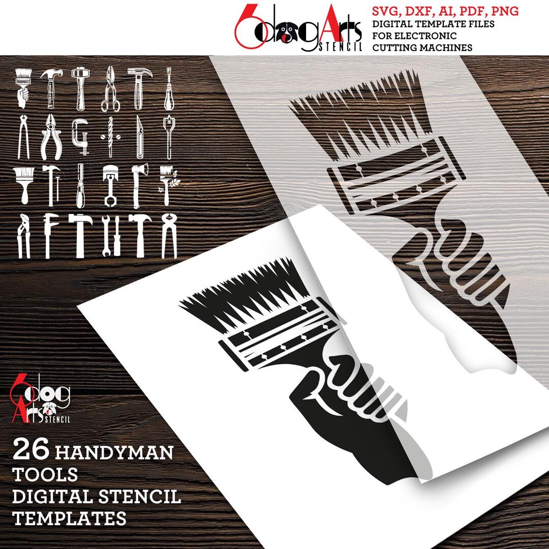 24+ Handyman Tools Digital Stencil Templates SVG DXF Files Mylar ...
