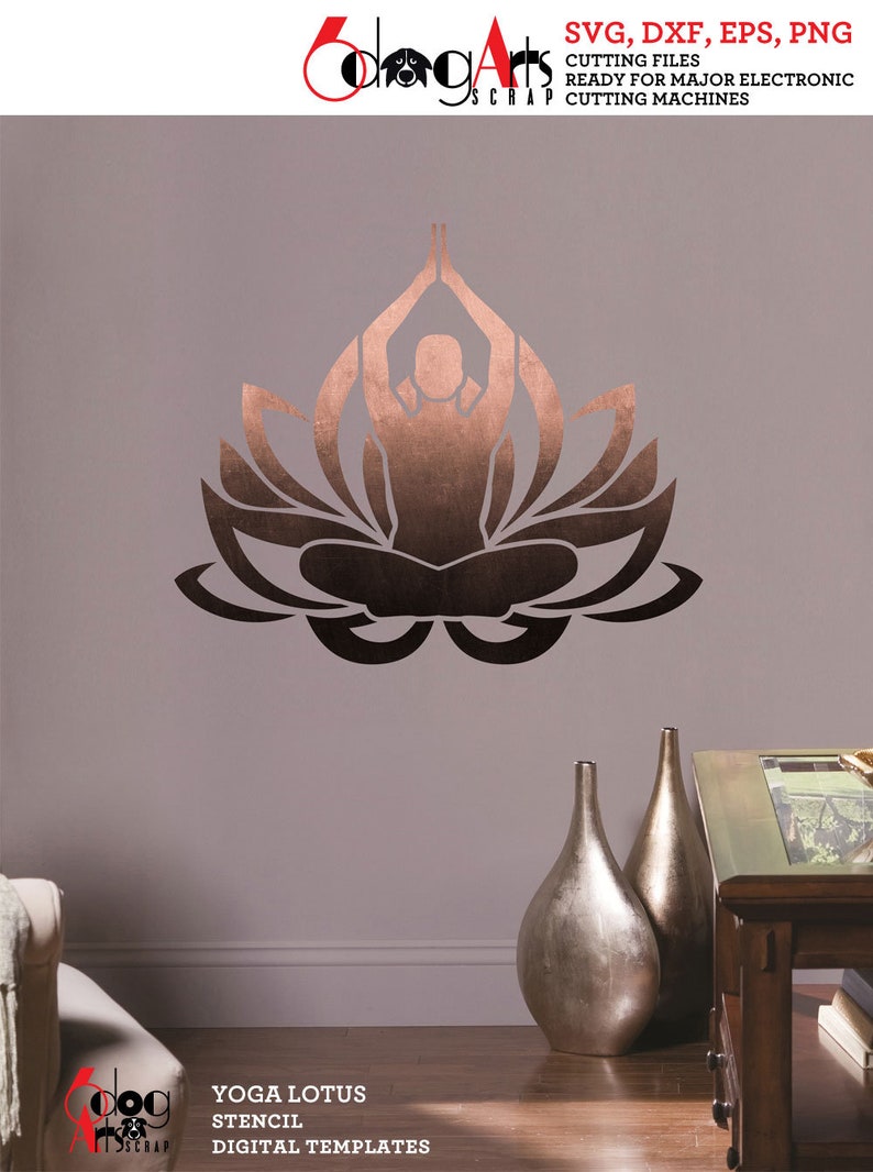 15 Yoga Lotus Namaste Digital Stencil Templates SVG DXF cut | Etsy