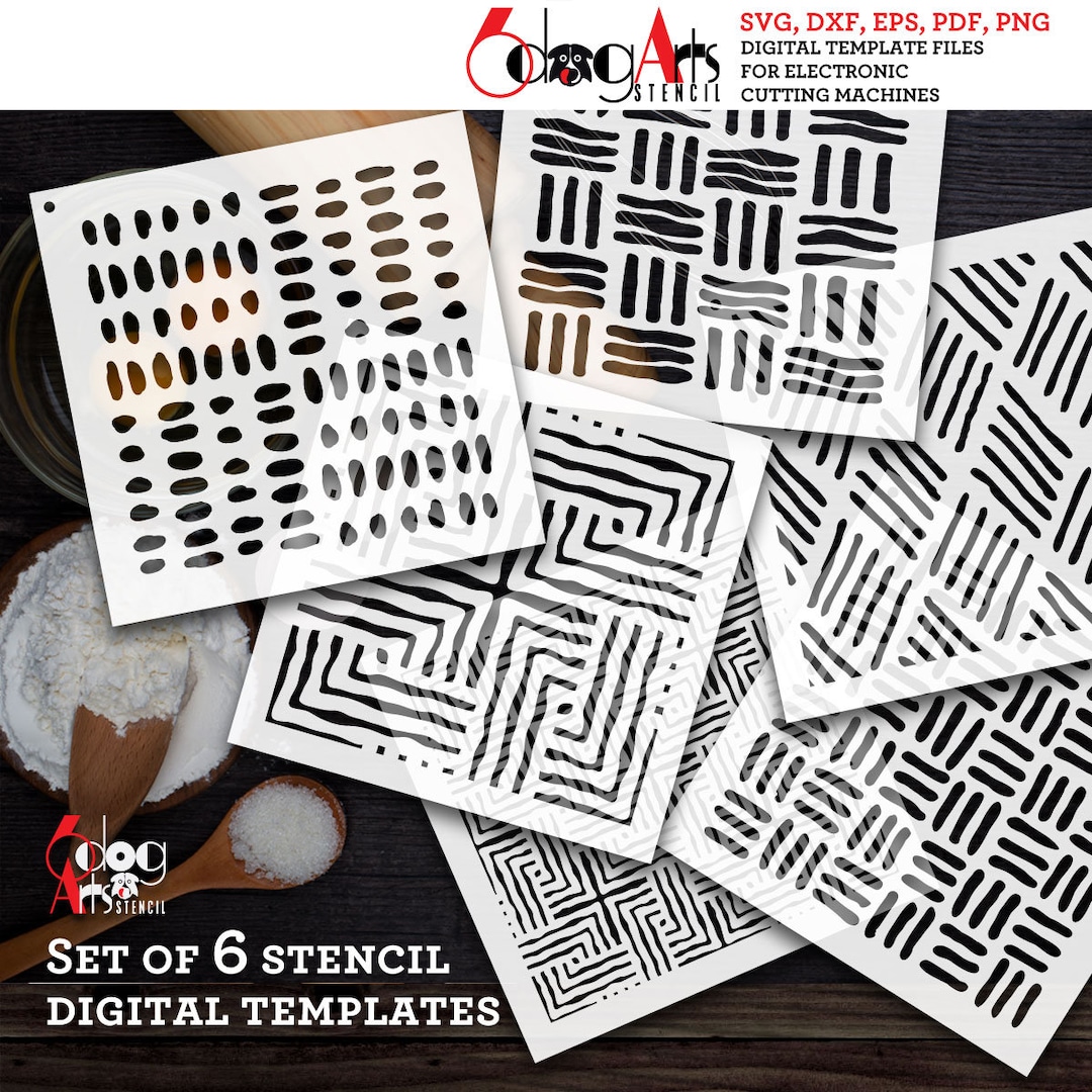 6 Braiding Seamless Pattern Cake Fabric Stencil Digital Templates SVG ...