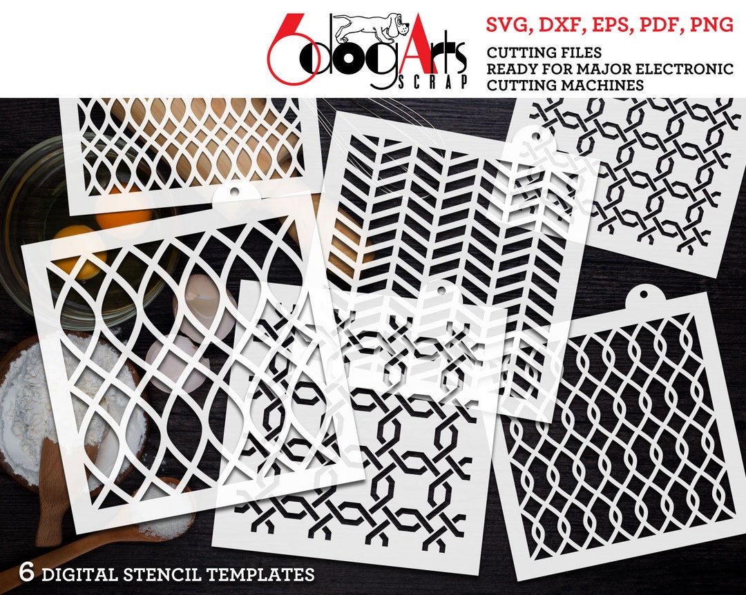6 Digital Net Pattern Cookie Stencil Templates SVG DXF Vector - Etsy