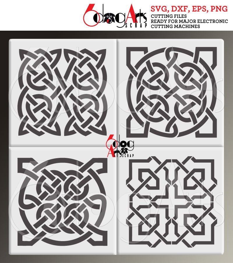 4 Celtic Tile Digital Stencil Template Designs SVG DXF Cut - Etsy Australia