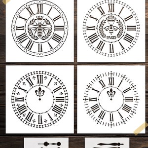 4 Clock Face Digital Stencil Templates SVG DXF Vector Files Mylar Film ...