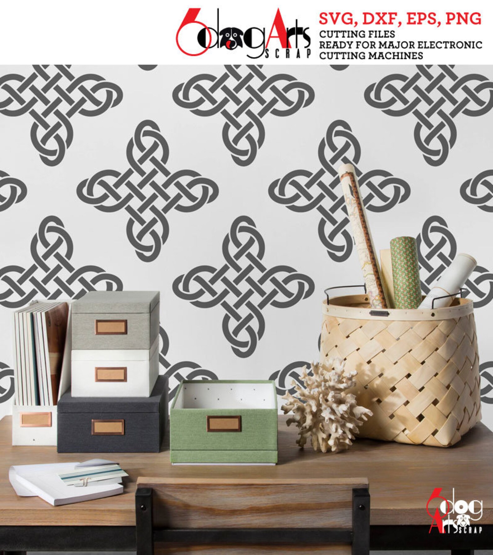 4 Celtic Tile Digital Stencil Template Designs SVG DXF Cut - Etsy