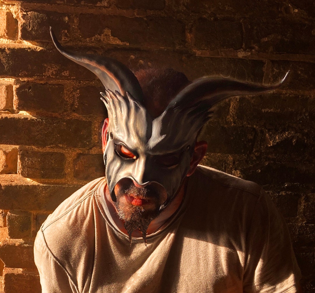 Grey Goat Mask by Maskelle, Makes for a Good Budget Krampus Mask, Adult ...