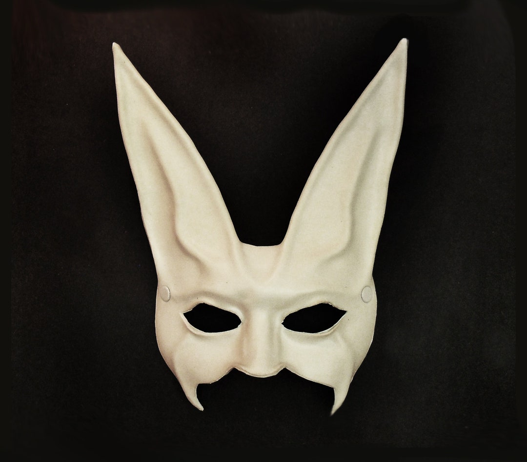 White Rabbit Mask by Maskelle, Flexible Cast Foam 11" Tall Adult ...
