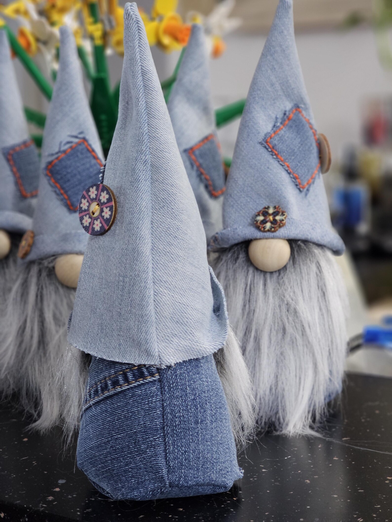 Denim Dan the Adventure Gnome – Handcrafted 8.5" Upcycled Denim Plush ...