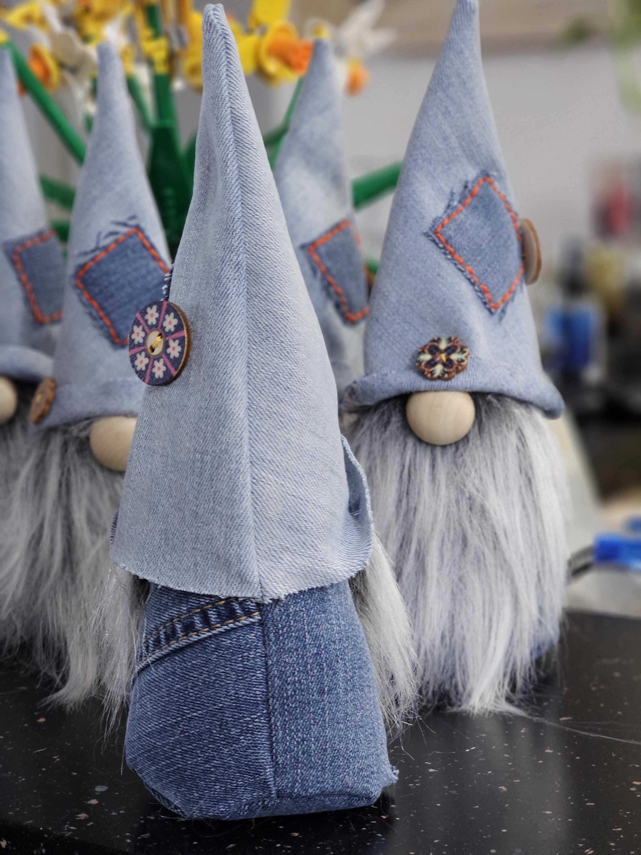 Denim Dan the Adventure Gnome – Handcrafted 8.5" Upcycled Denim Plush ...