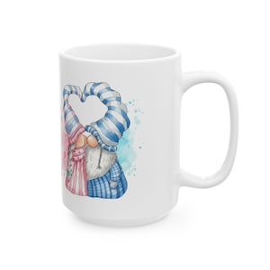 Gnome Heart Mug, Custom Name Couple Coffee Cup - Etsy