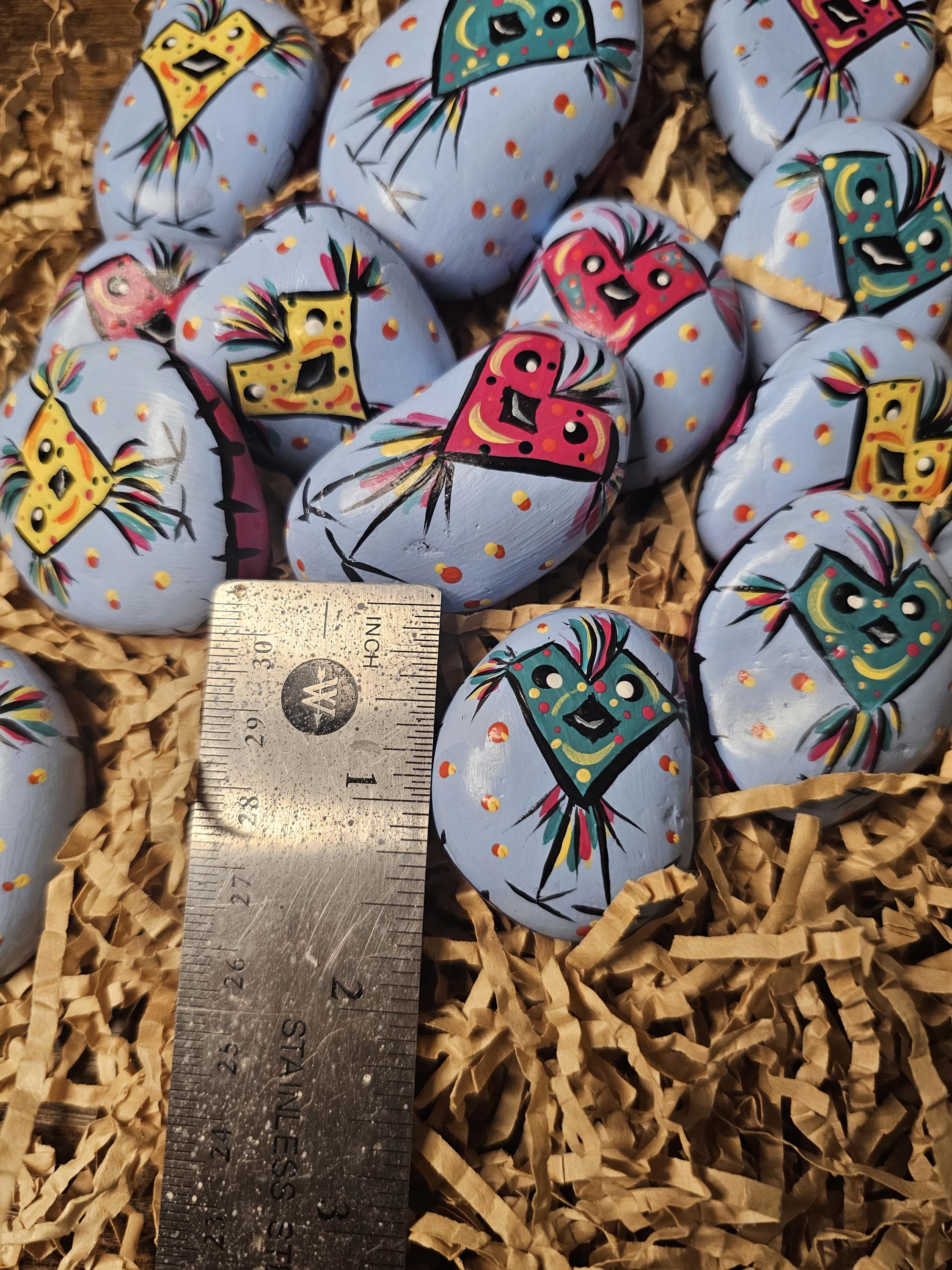 Hand-painted Bird Rocks: Whimsical Serenity Stones - Etsy