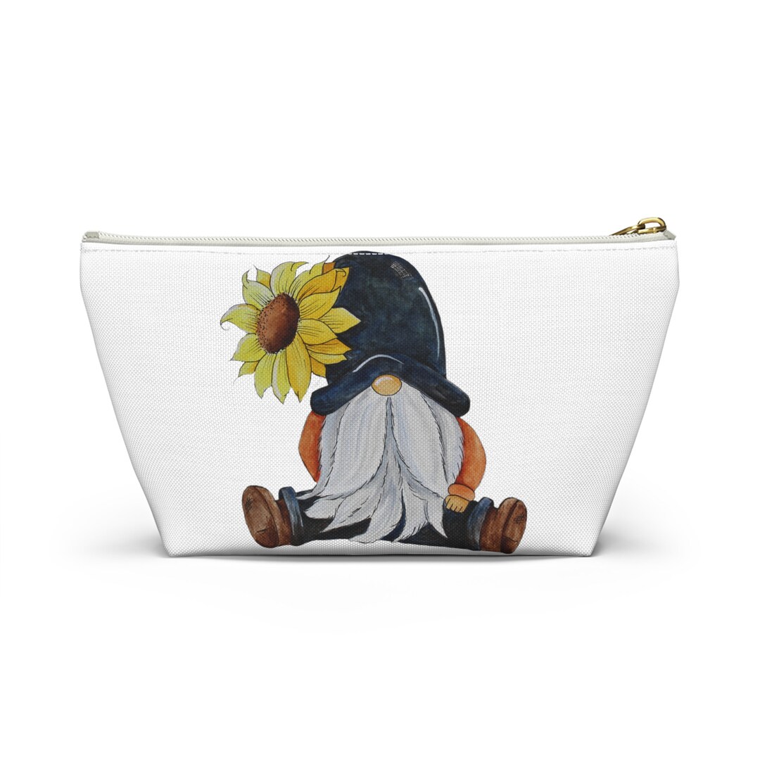Sunflower Gnome Accessory Pouch W T-bottom 2 Sizes Gnomes Gnome ...
