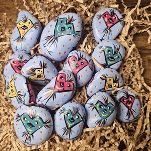 Hand-painted Bird Rocks: Whimsical Serenity Stones - Etsy