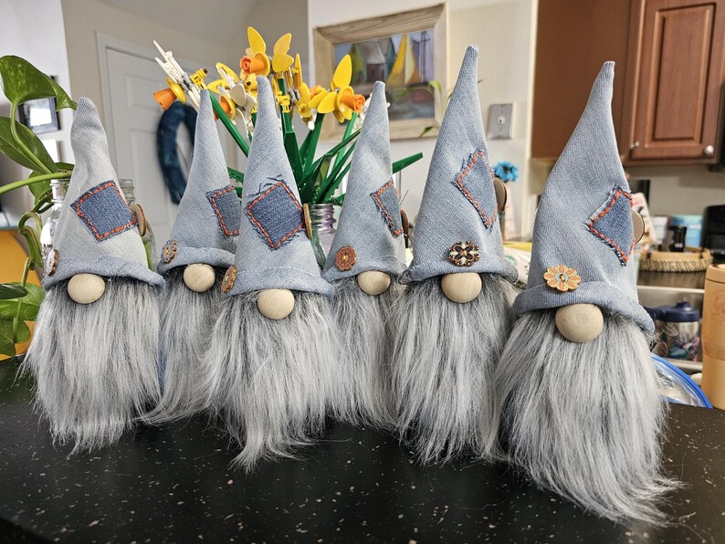 Denim Dan the Adventure Gnome – Handcrafted 8.5" Upcycled Denim Plush ...