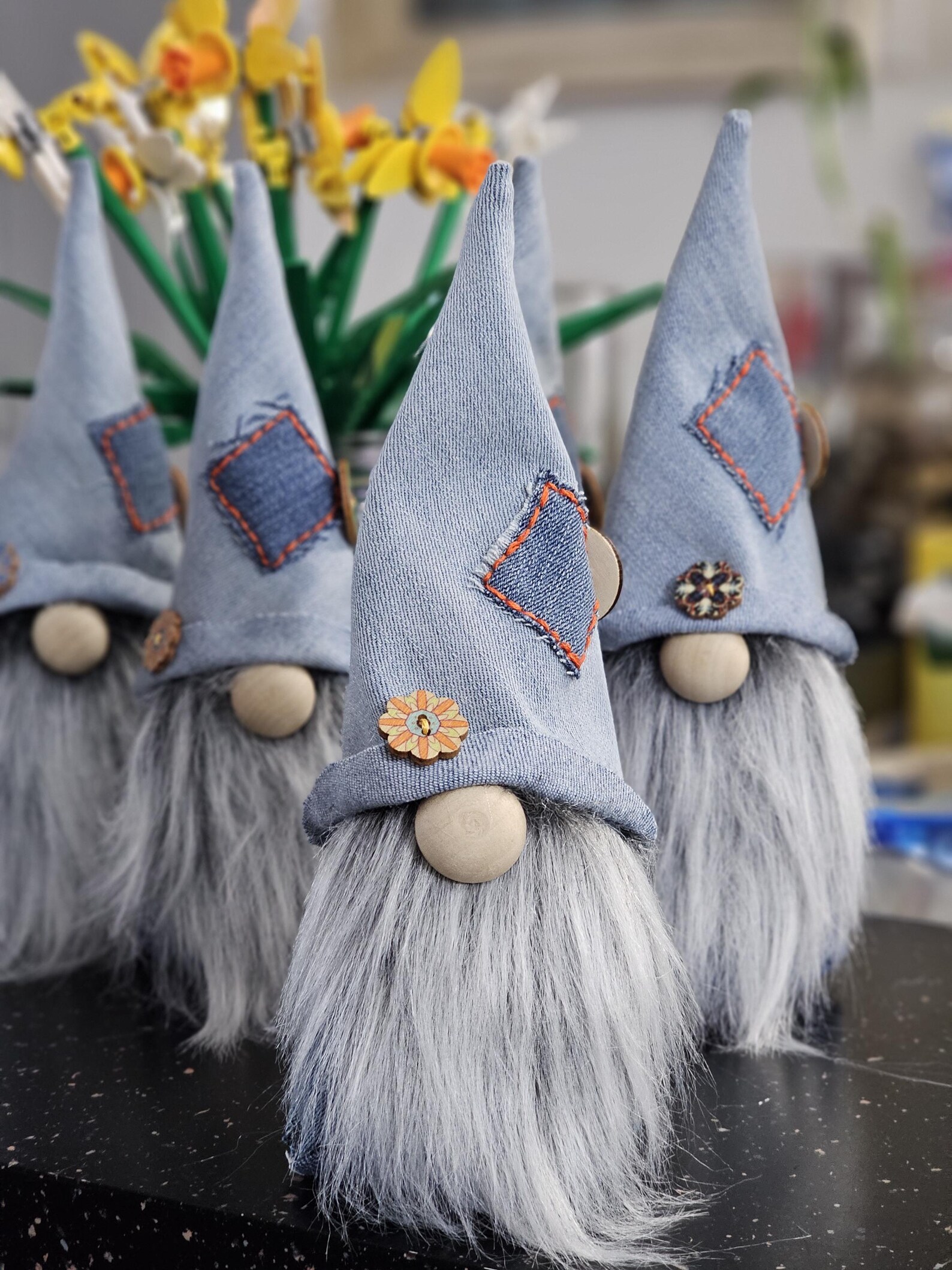 Denim Dan the Adventure Gnome – Handcrafted 8.5" Upcycled Denim Plush ...