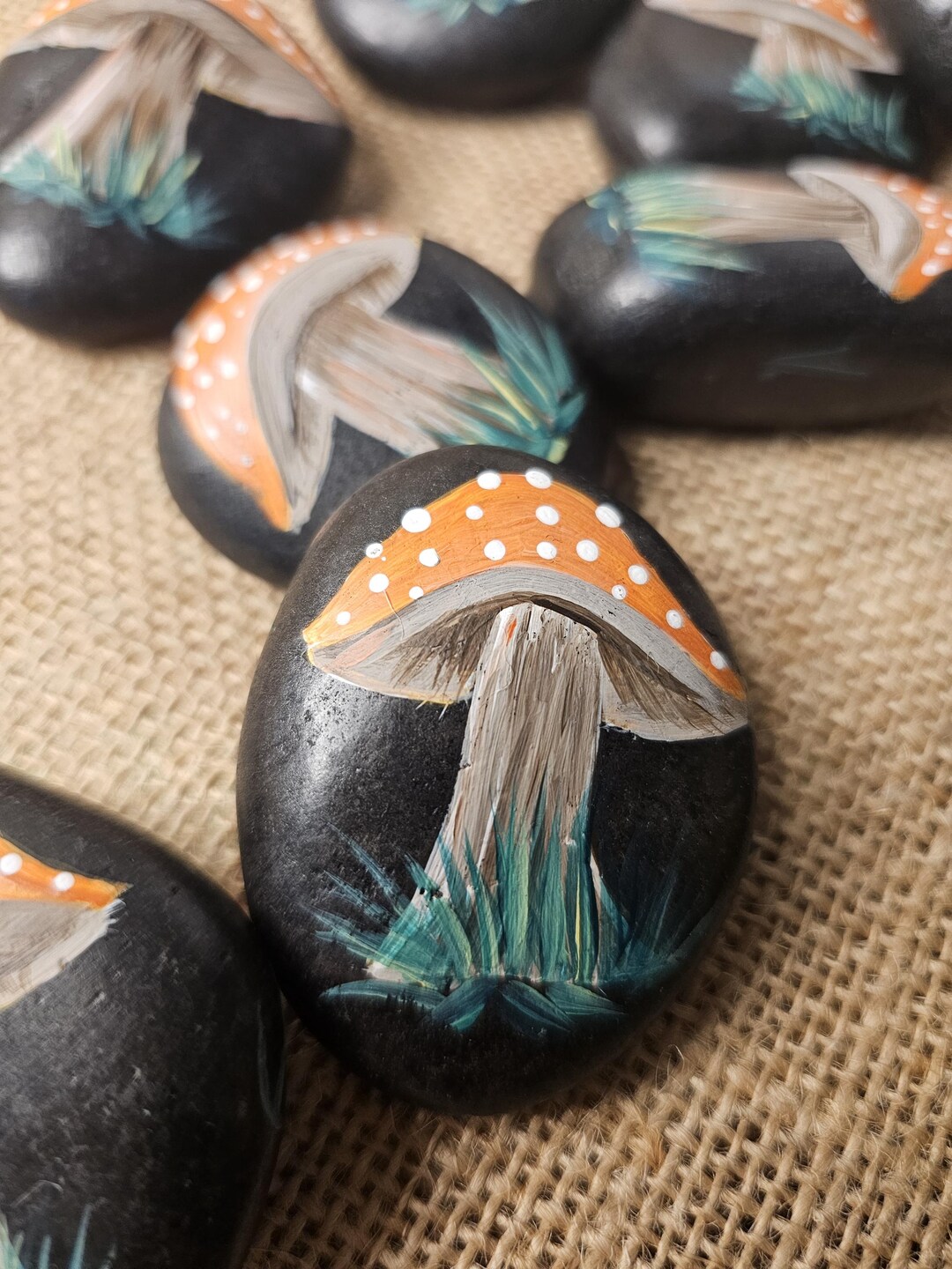 Magical Mushroom Serenity Rocks: Handpainted Art, Unique Painted Rocks ...