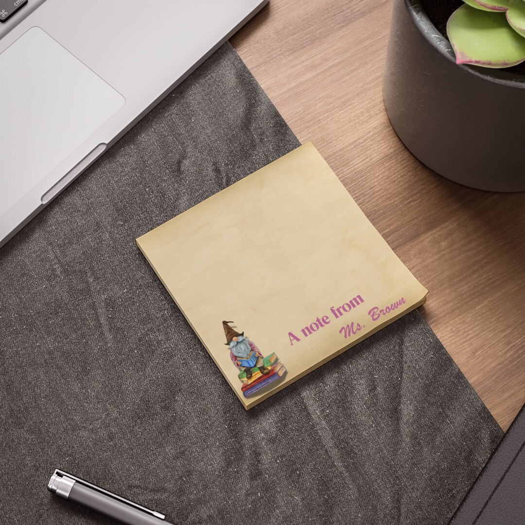 Personalized Post-it® Note Pads With Gnome, Gnome Note Pad, Gnome Gift ...