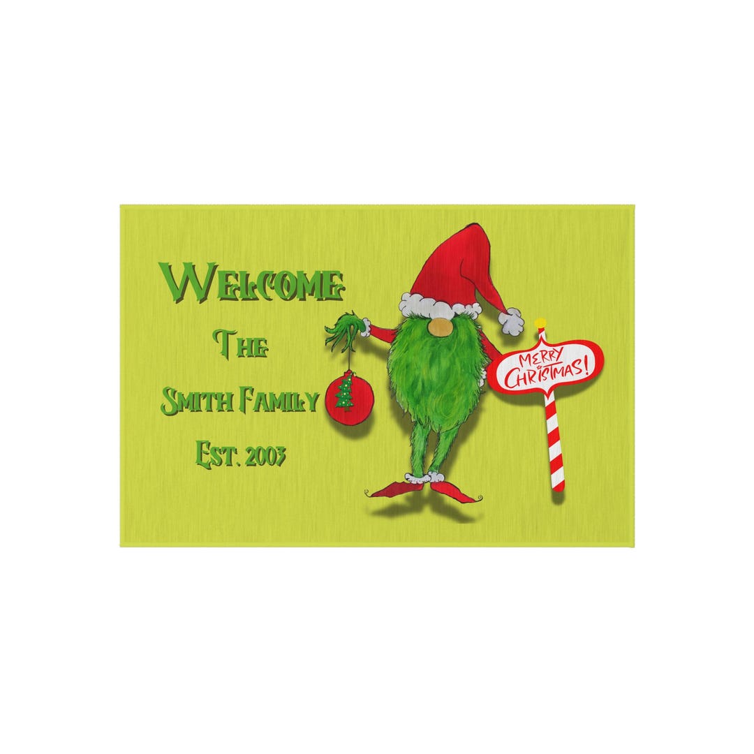Personalized Christmas Gnome Outdoor Rug 2 Sizes Gnome Outdoor Art ...