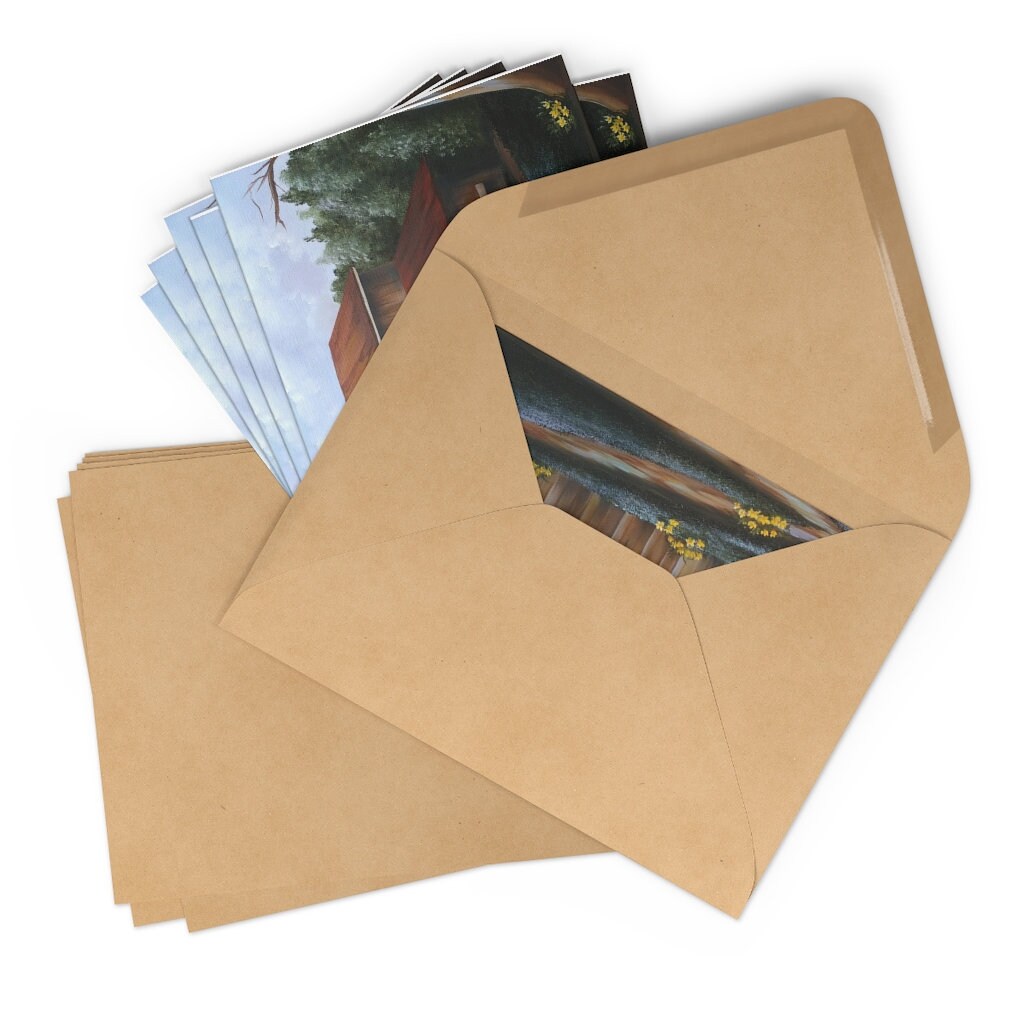 Standing Proud Postcards 7 Pcs Americana Note Cards American Flag Barn ...