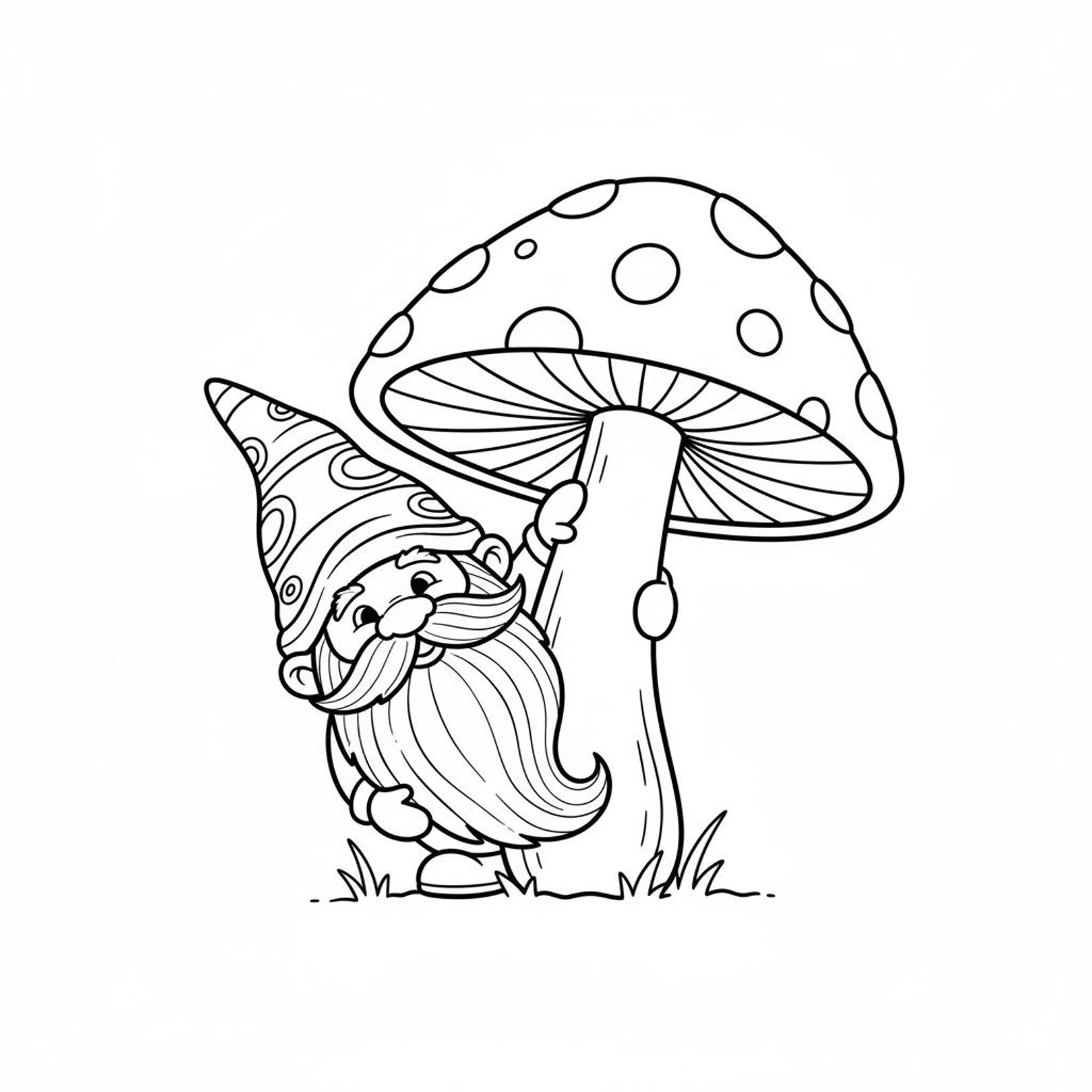 4-pack Plant Gnome Coloring Pages, Garden Theme Coloring Sheet Set ...