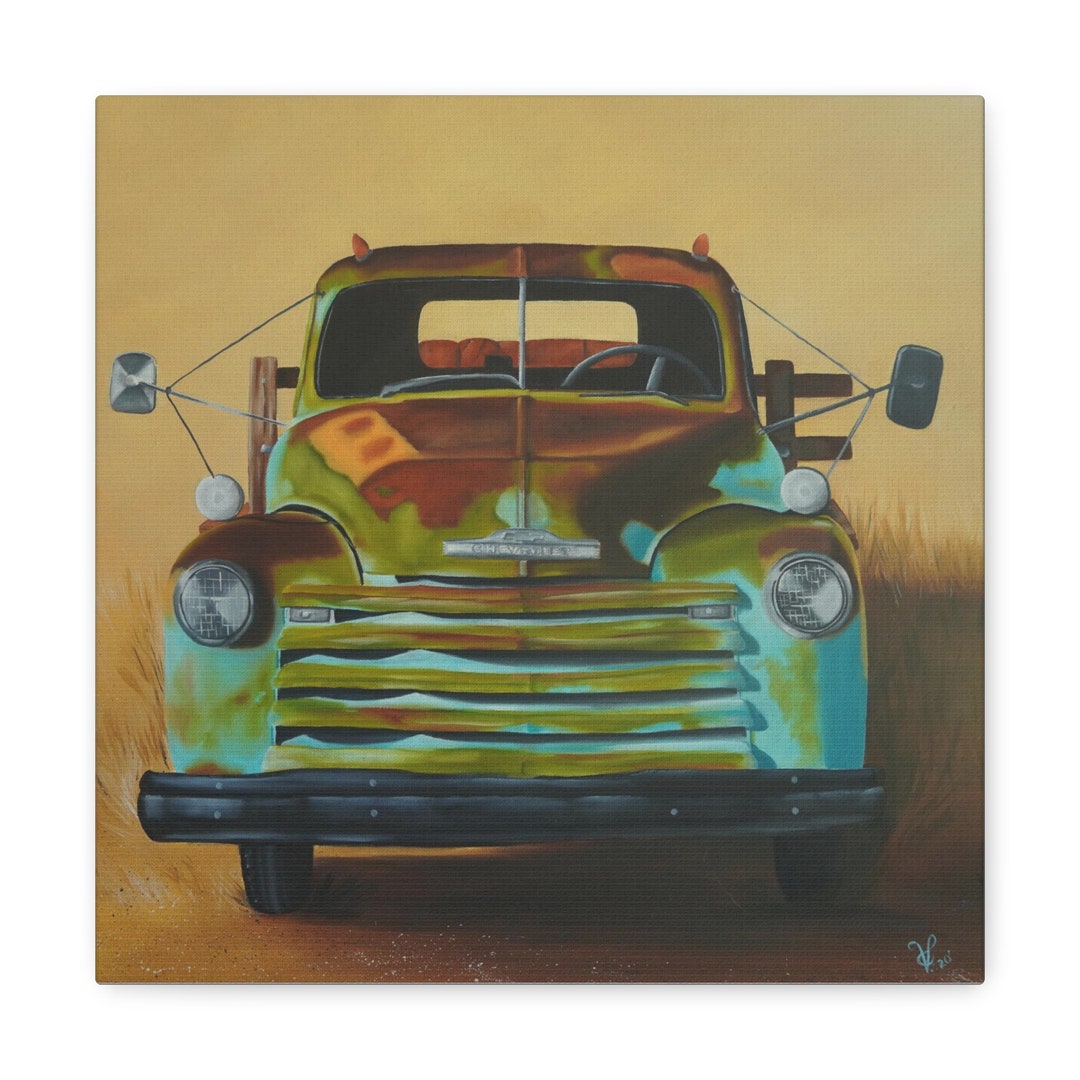 Sitting Pretty Canvas Gallery Wraps 2 Sizes Chevy Stakeside Old Truck ...