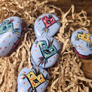 Hand-painted Bird Rocks: Whimsical Serenity Stones - Etsy
