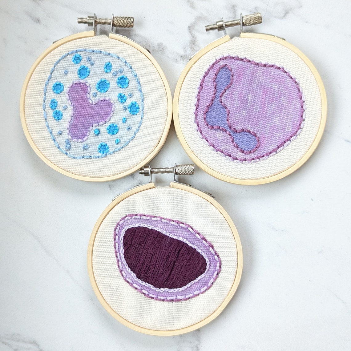 White Blood Cell Embroidery Hoop Set. Great Gift for a Med Student ...