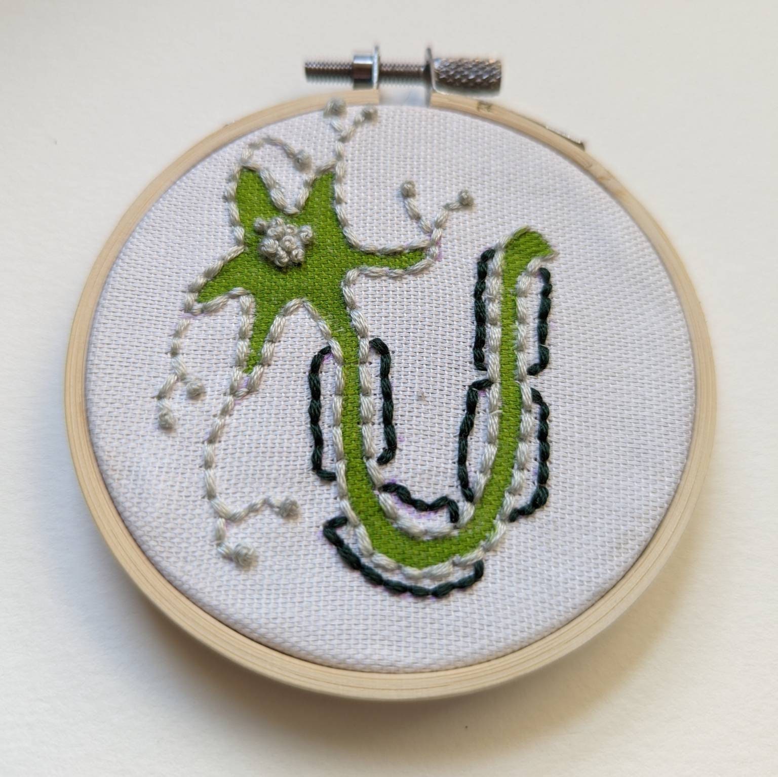 Unique Neuron Embroidery Hoop | Biology Art | Handmade Embroidery ...