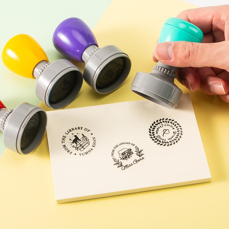 Custom Book Stamp,self Inking Library Stamp,book Lover Gifts,from the ...