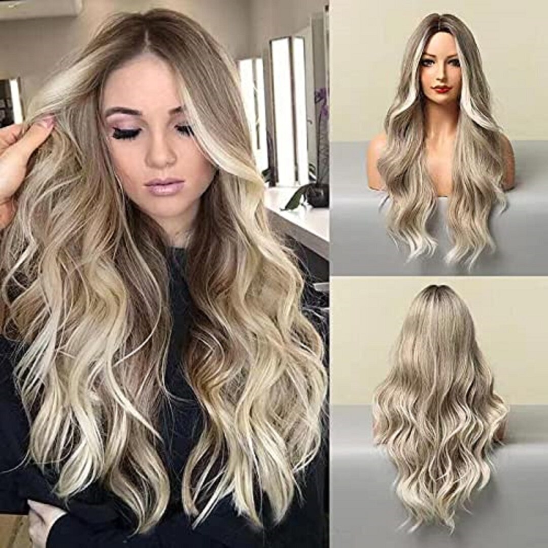 Medium Length Wavy Wig Women Curly Wigs Heat Resistant - Etsy