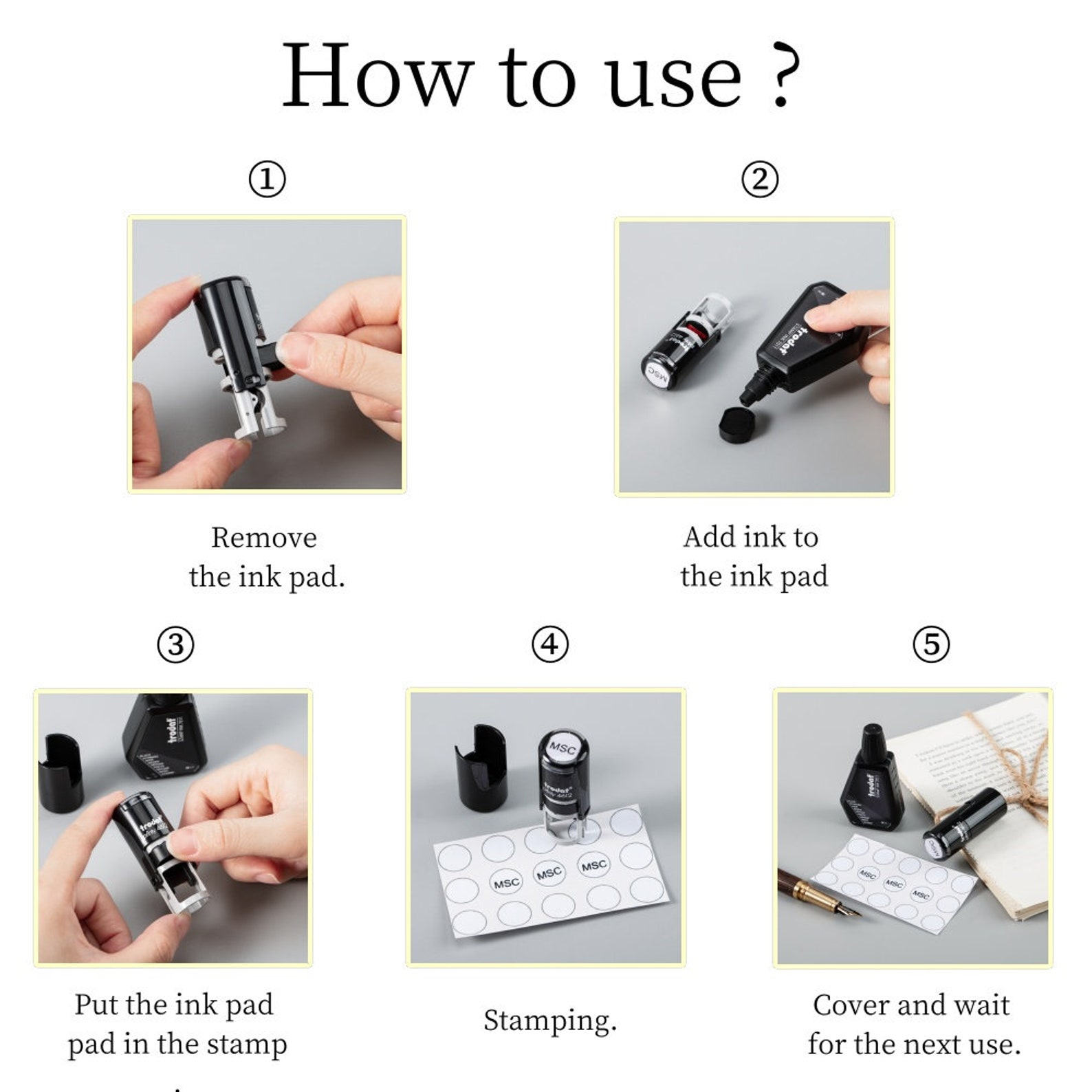 Custom Loyalty Card Stamp, Self-inking Stamp, Small Custom Logo, 12mm ...